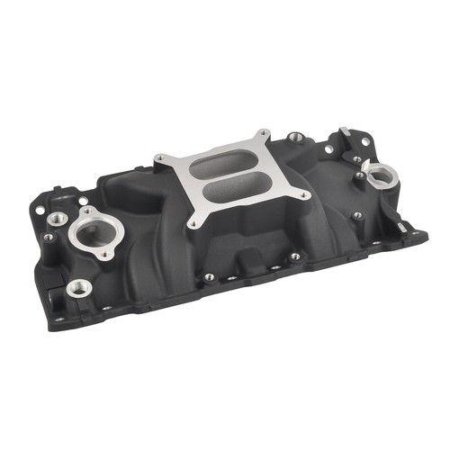 Black Dual Plane Aluminum Intake Manifold For SBC Small Block Chevy 305 ...