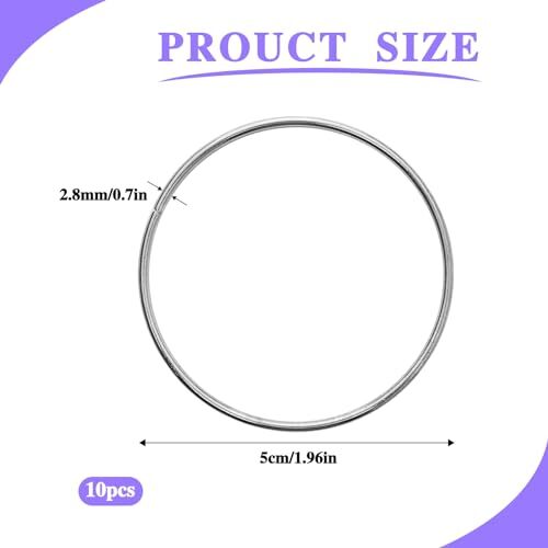10 Pcs Metal Rings for Craft Hoops Floral Macrame Hoops Rings for 2 ...