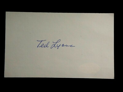 TED LYONS JSA CERTIFIED SIGNED INDEX CARD AUTOGRAPH BASEBALL HOF 1955 ...