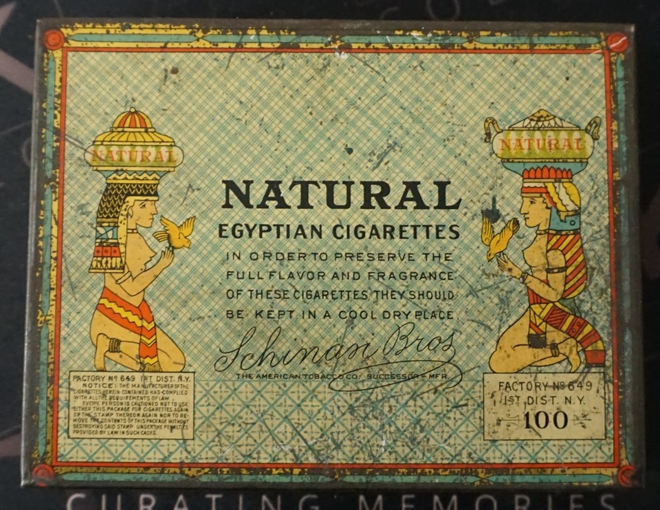 GREECE-EGYPT - Schinasi Bros Natural Egyptian Cigarettes Tin Box EMPTY ...