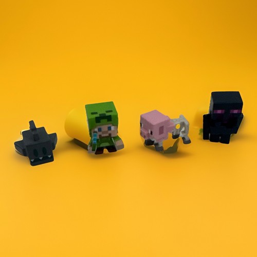 Lot of 4 Spooky Minecraft Mini Figures Creeper Pig Zombie Steve Vampire ...