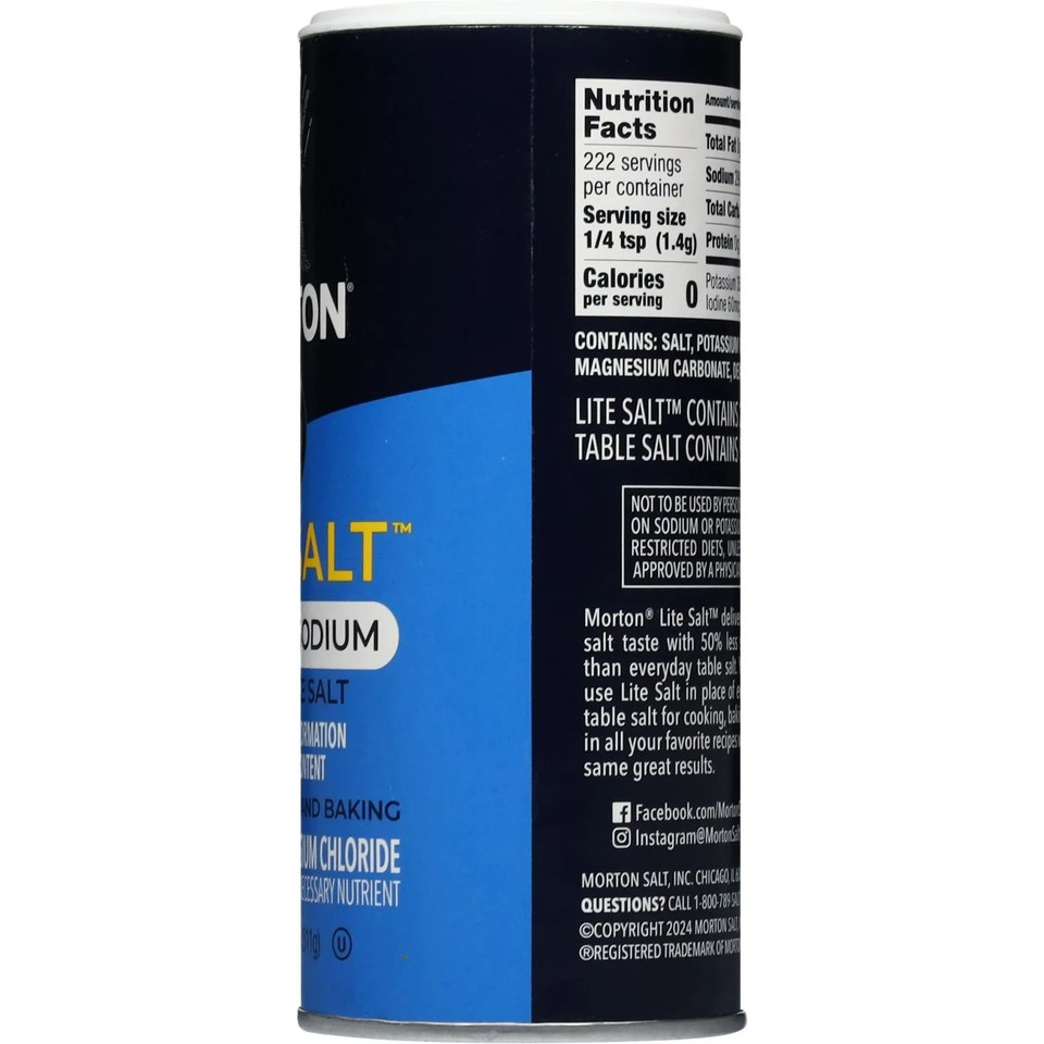 (3 pack) Morton® Lite Salt, Low Sodium Salt Alternative, 11 oz Canister ...
