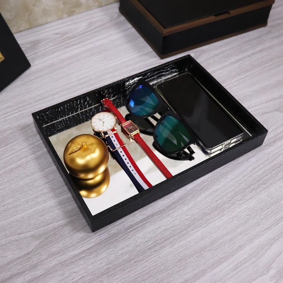 Coffee Table Decorative Mirror Tray, Dresser Perfume Cosmetics Storage ...