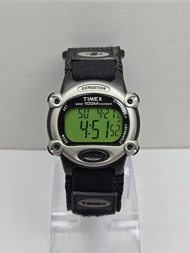 Mens Timex Expedition Watch Digital Chrono Indiglo Alarm Day Date New ...