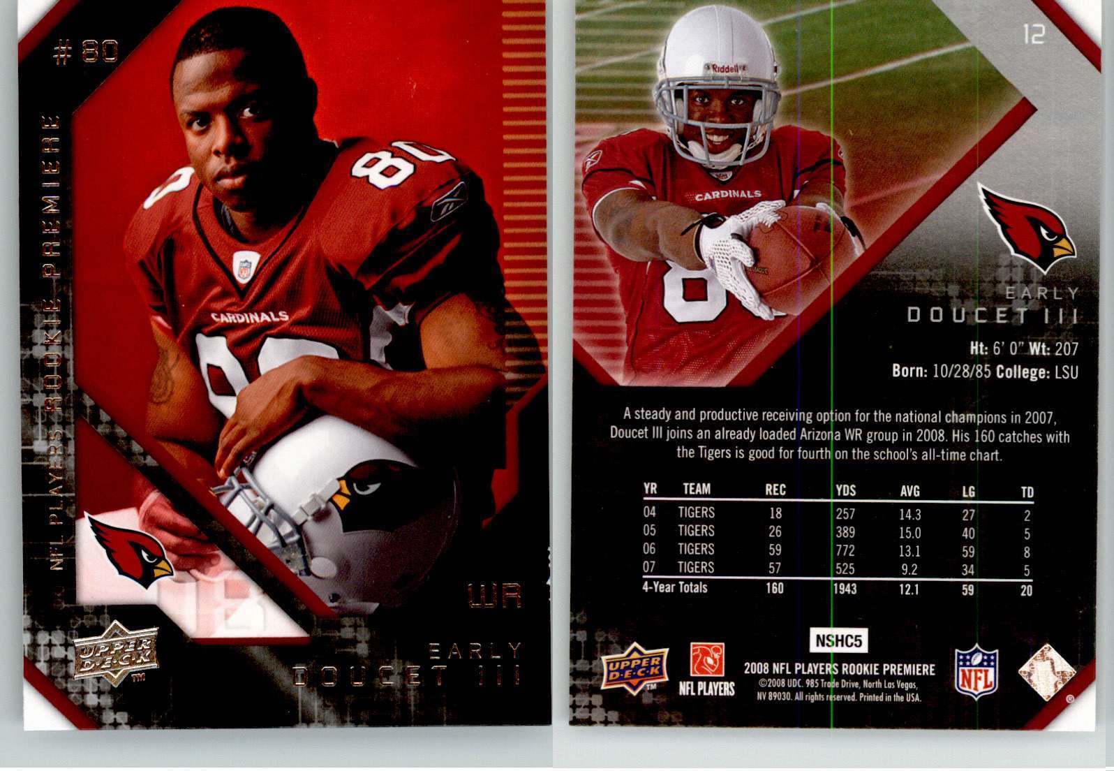 Early Doucet III 2008 Upper Deck Rookie Premiere #12 Cardinals RC | eBay