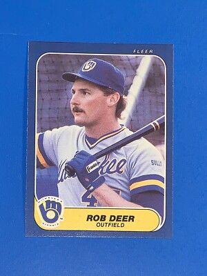 1986 Fleer Update Rob Deer Baseball Card # U-33 Milwaukee Brewers NM ...