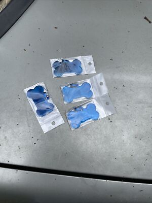 4 Blue metal dog name tags freepost acc511 | eBay Australia