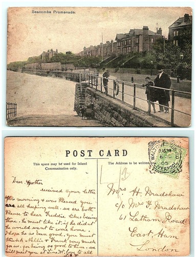 S04-3762, SEACOMBE PROMENADE, UK 1905 POSTMARKED,POSTCARD | eBay