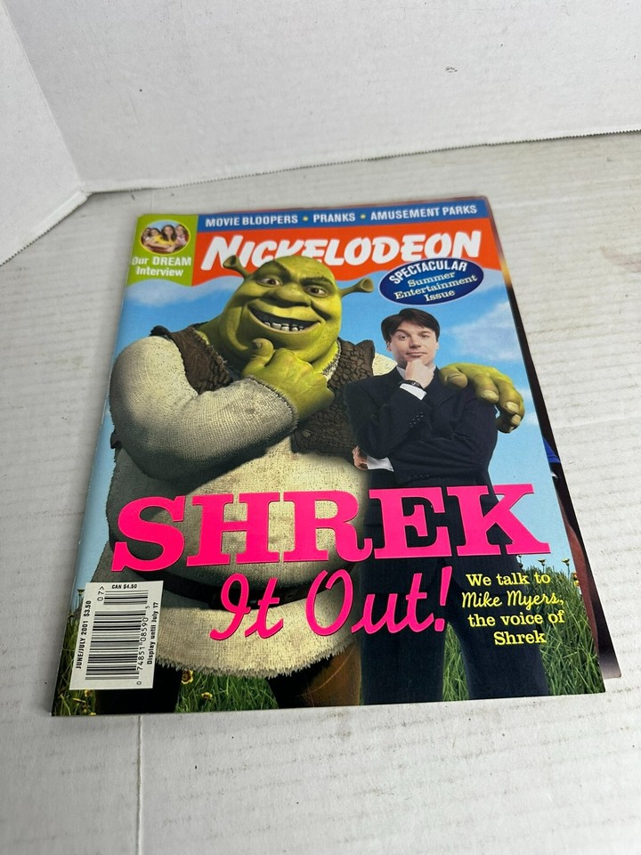 Nickelodeon Magazine June/July 2001 Shrek And Mike Myers with GaS mag A ...