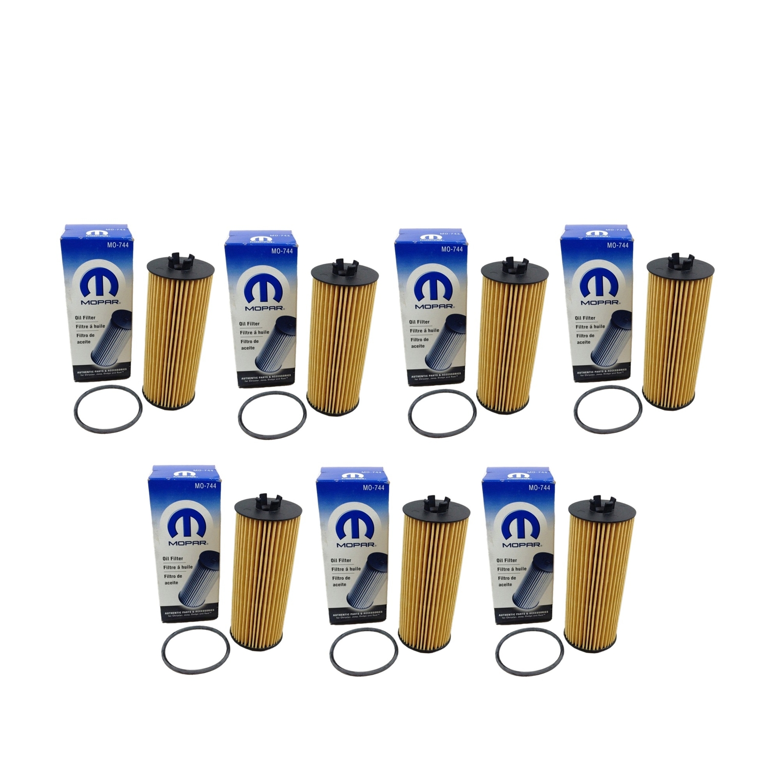 Genuine OEM Mopar Set 7 Engine Oil Filters For Chrysler Dodge Jeep Ram ...