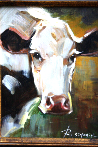 Ray Simonini Oil Original Painting Cow Cattle Dairy Farmlife Country ...