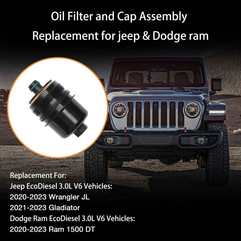 68507598AA Ecodiesel Engine Oil Filter Fit for Jeep Wrangler JL Ram ...