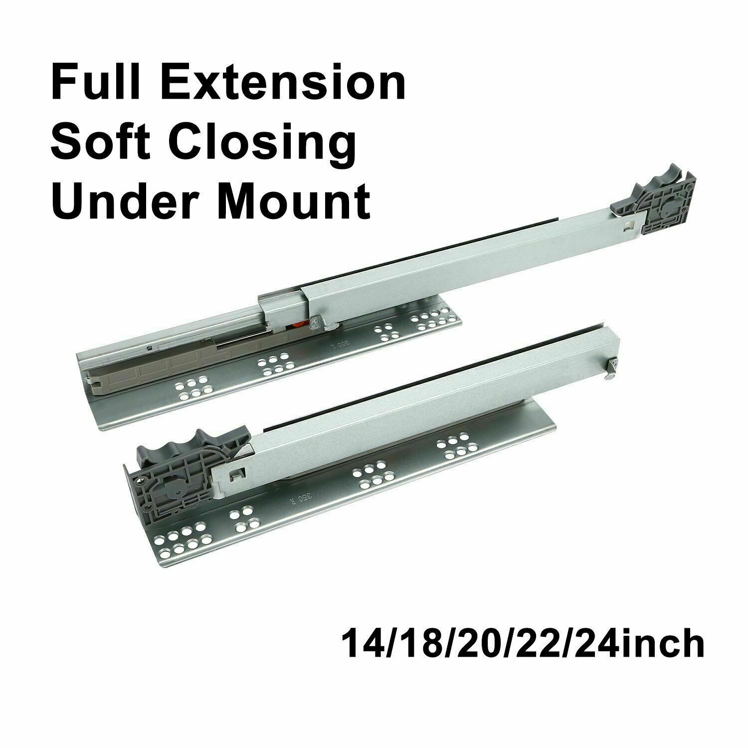 10''-24'' Heavy Duty Full Extension Under Mount Drawer Runners Slide ...