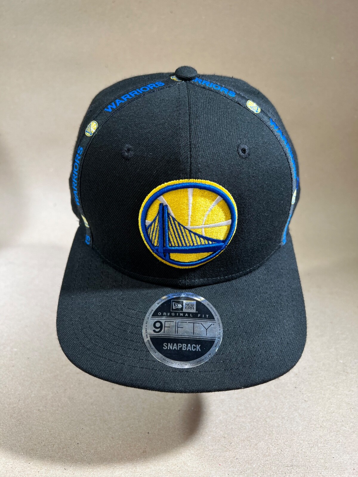 Golden State Warriors GSW New Era 9FIFTY Black w/Blue Gold Trim ...