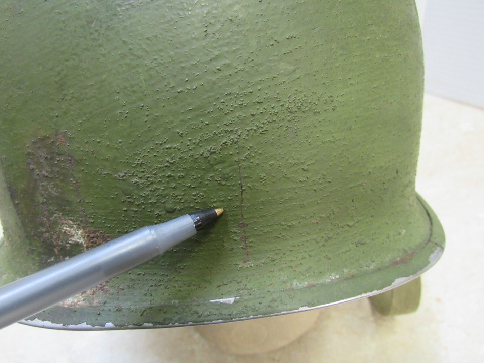 US WW2 Early Fixed Bale M1 Steel Pot Helmet Front Seam Original LOT ...