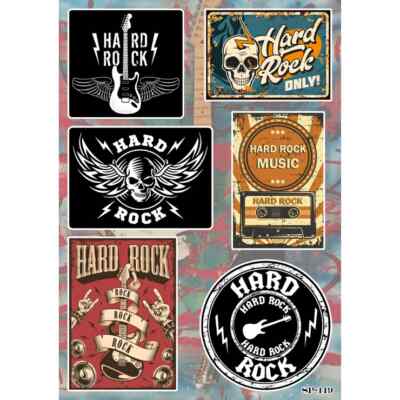Hard Rock Sticker Pack | Skull Guitar Music Band Logo | eBay