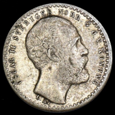 1872 SWEDEN 10 ORE XF EXTRA FINE SILVER COIN S. T. OSCAR II TRUSTED | eBay