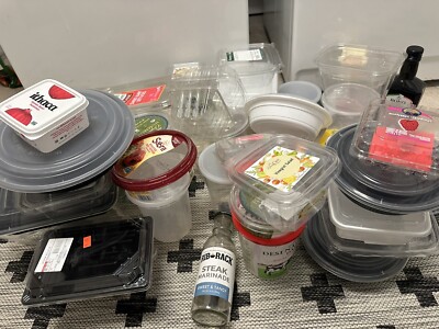 Lot Of 50 Plastic Storage Containers From Fruits Take Out Olive Oil ...