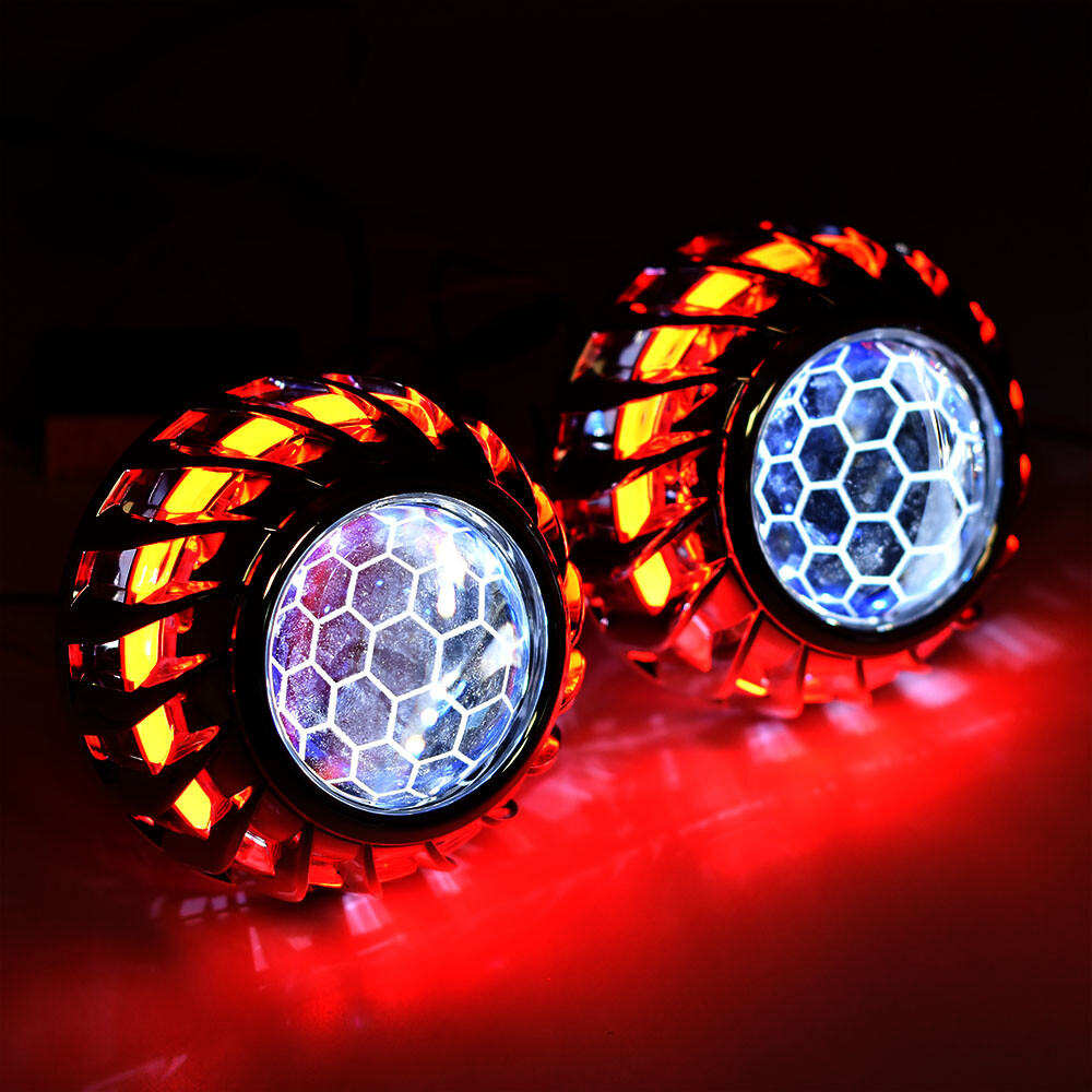 2.5'' Bi xenon Projector Honeycomb Lens 55W HID Xenon Kits Retrofit ...