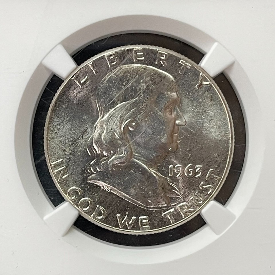 1963 P UNITED STATES FRANKLIN SILVER HALF DOLLAR 50 CENT PIECE NGC MS ...