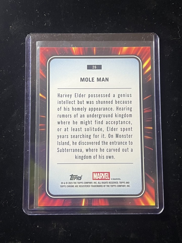 Mole Man 2025 Topps Chrome Marvel Base Blue & Red Spider Web Refractor ...
