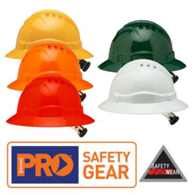Pro Choice V6 Full Brim Safety Hard Hat Vented Ratchet Harness HHV6FB ...