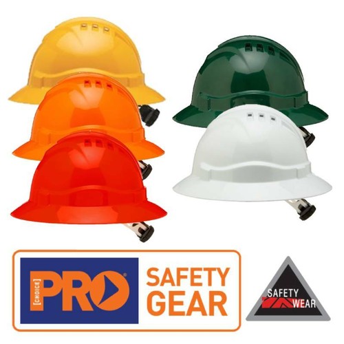 Pro Choice V6 Full Brim Safety Hard Hat Vented Ratchet Harness HHV6FB ...