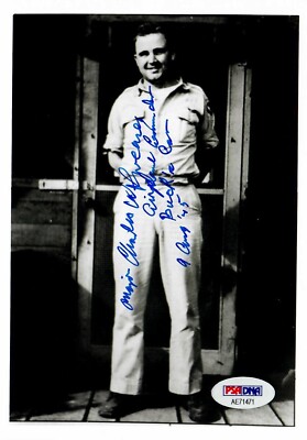 CHARLES SWEENEY SIGNED 5x7 PHOTO PSA DNA AE71471 (D) WWII PILOT ...