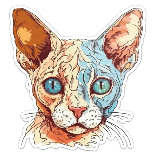 Cartoon Devon Rex Cat Sticker Vinyl Car Bumper Decal | eBay