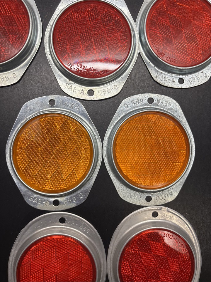 15-Vintage Reflector Lot Auto Lamp Amber-Red | eBay