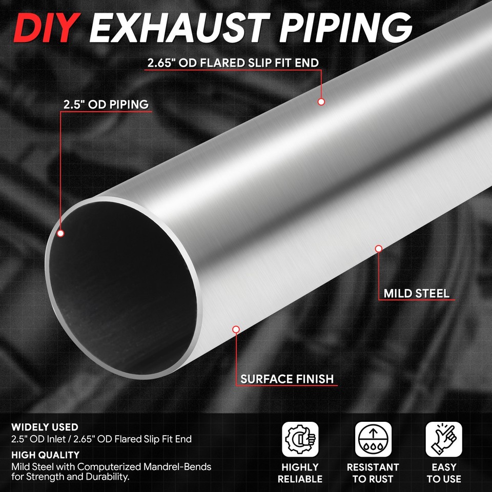 16Pcs 2.5" OD Custom DIY Various Degree Mandrel Bend Exhaust Pipe Mild ...