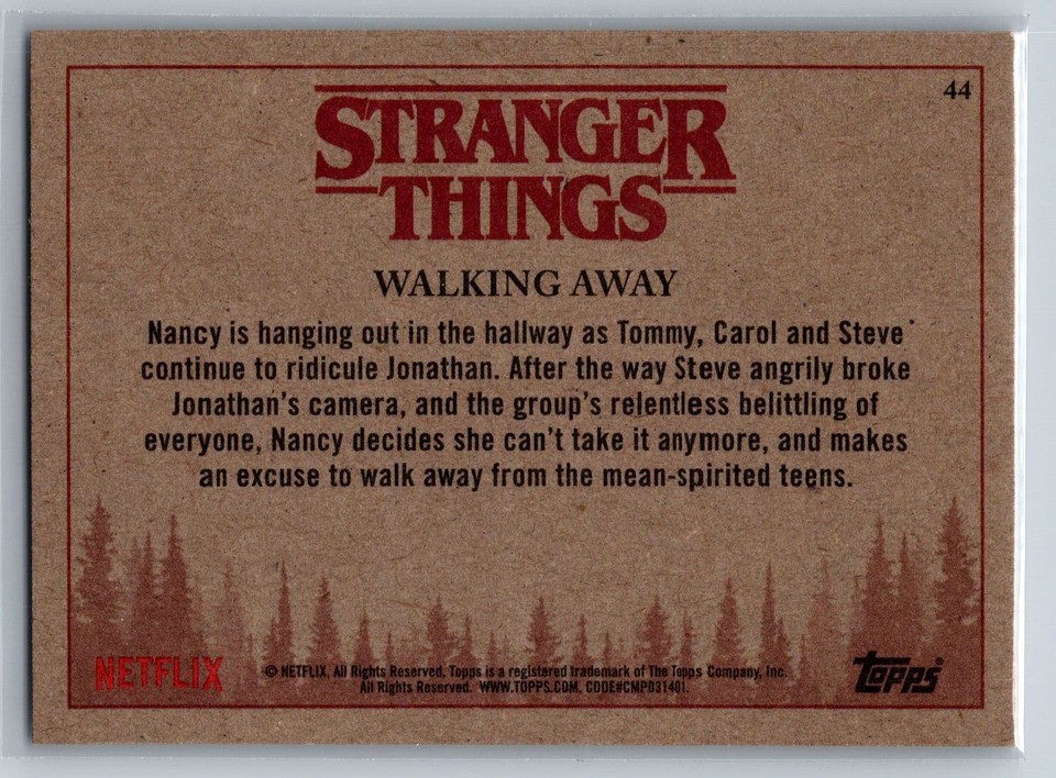 2018 Topps Stranger Things Walking Away #44 | eBay