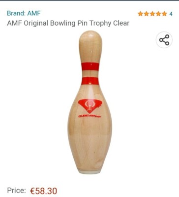 amf bowling pin clear coated wooden trophy pin new | eBay UK