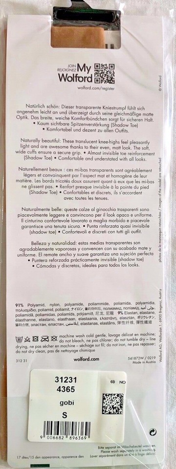 Wolford Women's Gobi Beige 15 Knee Highs Size Small | eBay