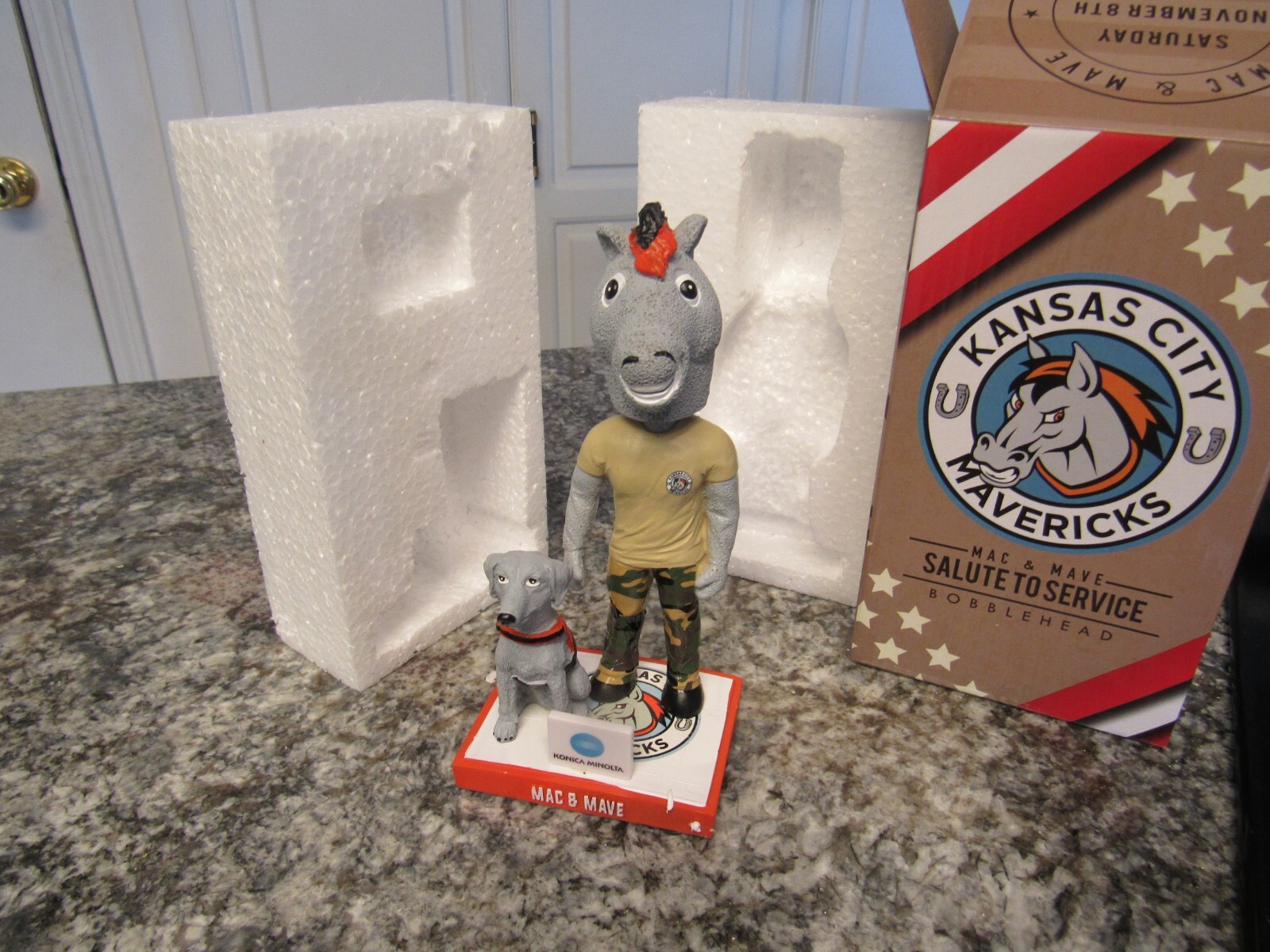 Missouri / Kansas City Mavericks Bobblehead Mac Mascot & Mave the dog ...
