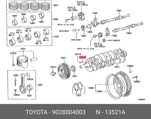 Genuine OE key for crankshaft timing gear, 9028004003 for TOYOTA 90280 ...