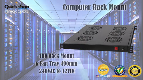 Computer Rack Mount Server Fan Tray 6 x Cooling 120mm Fans 485x490x45mm ...