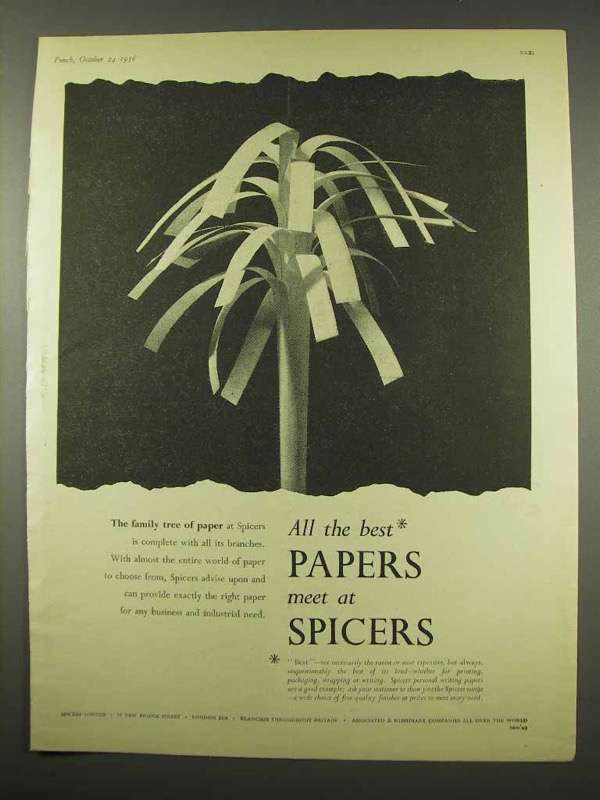 1956 Spicers Limited Paper Ad - All The Best Papers Meet | eBay