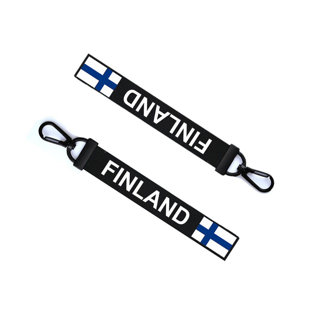 Finland Key Chain Keyring Luggage Tag Zipper Pull Bag English Flag Key ...