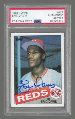 1985 Topps #627 ERIC DAVIS - PSA/DNA CERT AUTO - Cincinnati Reds RC | eBay