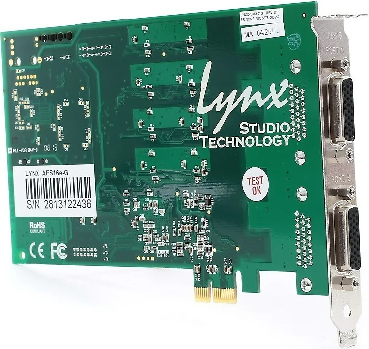 Lynx AES16e PCIe Professional AES/EBU Audio Interface – 16 In / 16 Out ...