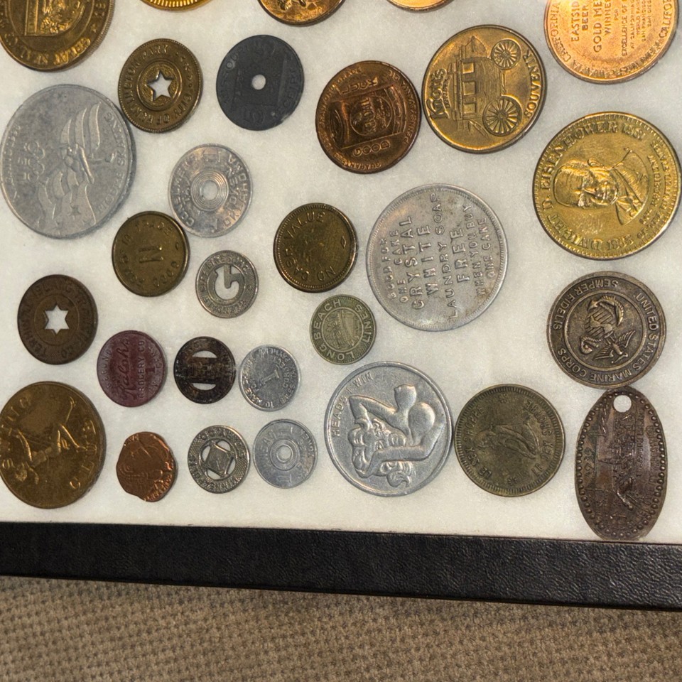 Mixed Lot Of 50 Rare Antique & Vintage Circulated Trade Tokens | eBay