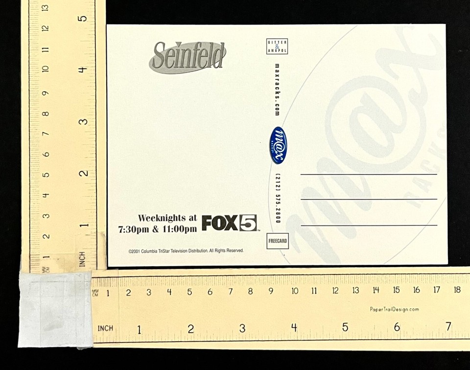 2001 Double Your Nothing Jerry Seinfeld TV Show Vintage Promo Postcard ...