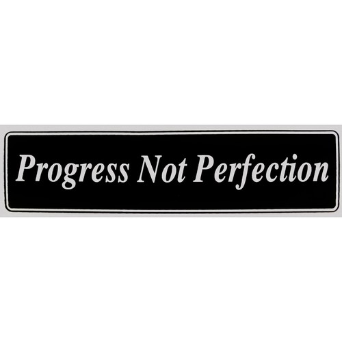 "Progress Not Perfection" Sticker, Avail. in 3 Colors, Size 11-1/2" x 3 ...