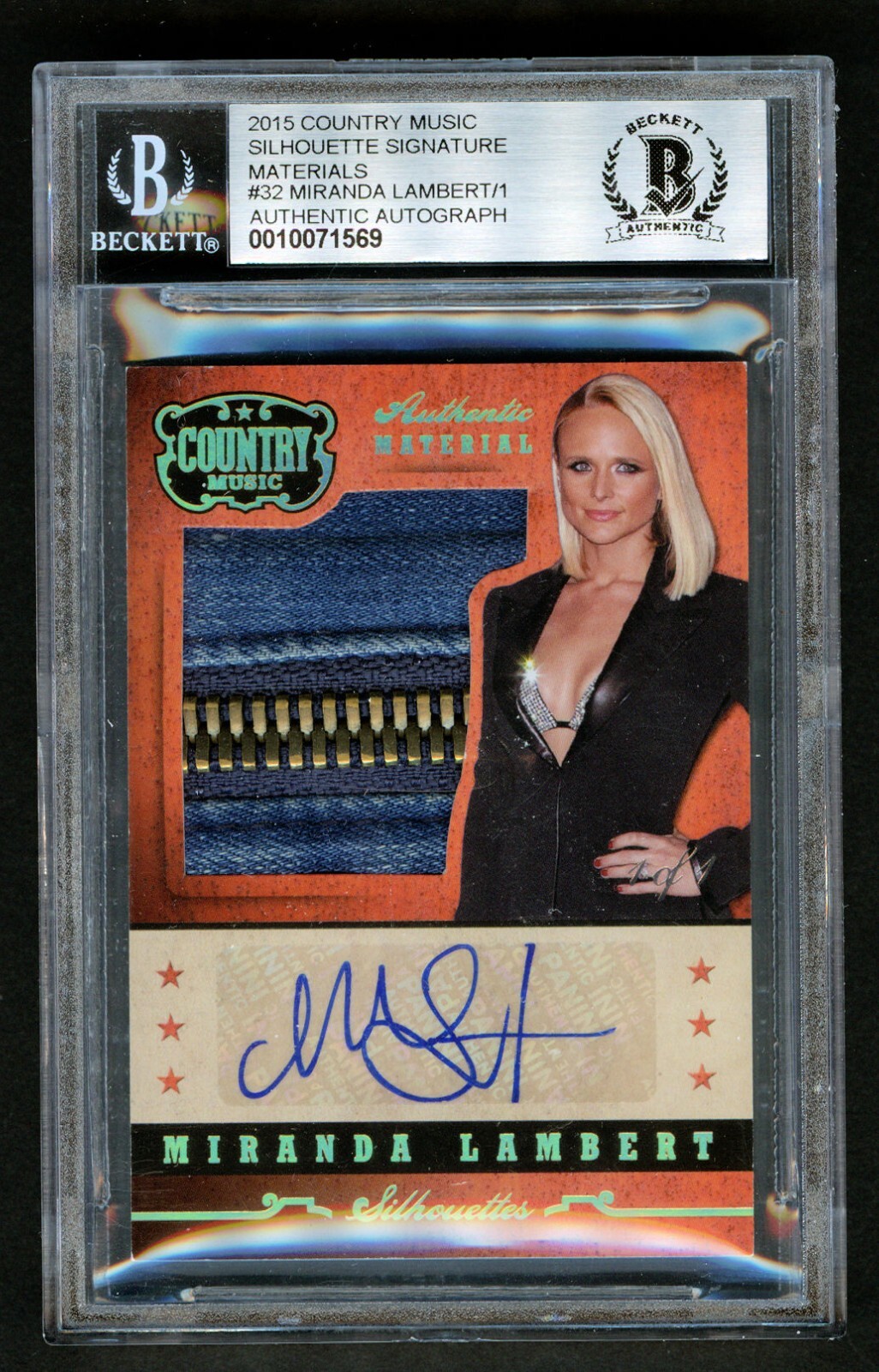 Miranda Lambert 1/1 signed autograph Panini Country Music Silhouettes ...