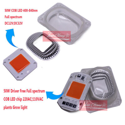 50W Fled grow chip full spectrum 400-840nm DC12V 32V 110VAC 220AC+50w ...