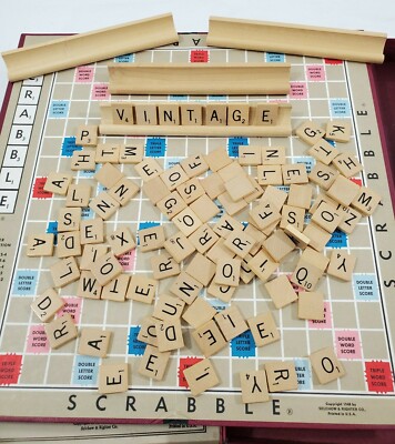Scrabble Board Game Copyright 1948, 1949, 1953 Selchow Righter Complete ...