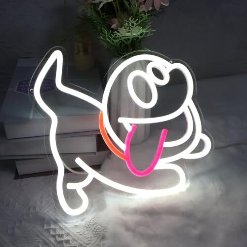 JAUEMT Neon Sign King Boo The Ghost Face LED Neon Light Mario Lamp ...