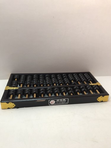 Vintage Abacus Wood And Brass 13 ROWS - 91 BEADS Chinese Lotus Flower Brand | eBay