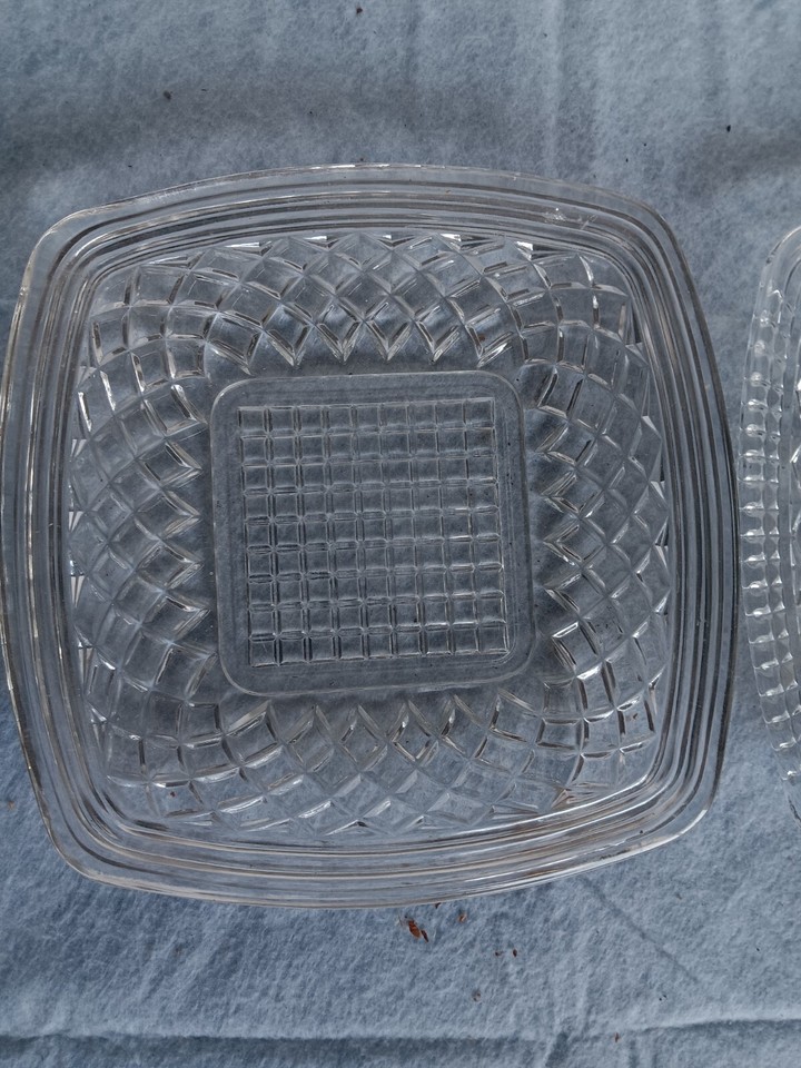 set of 2 square glass plates. see pics for size | eBay